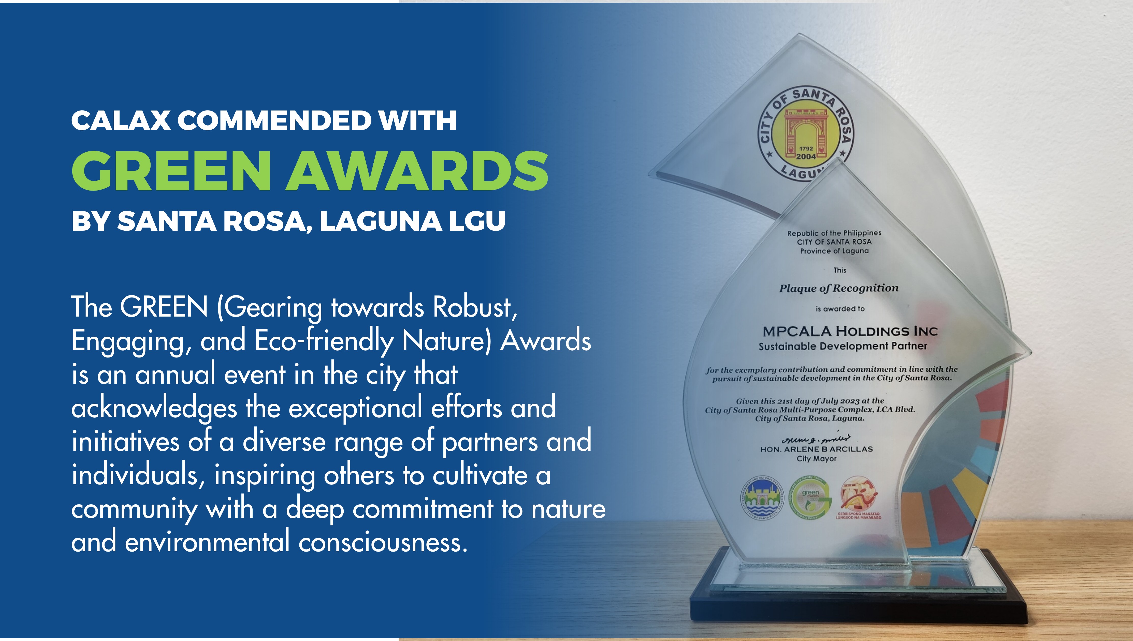 CALAX Commended with GREEN Awards by Santa Rosa LGU – MPT South Company ...